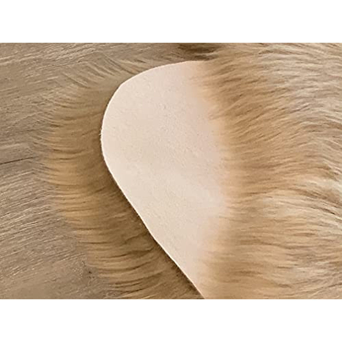 LAMBZY Faux Sheepskin Super Soft Hypoallergenic Silky Shag Rug for Living Room, Kids Room, Sofa (Quarto 4 Pelts 4'x6', Beige)
