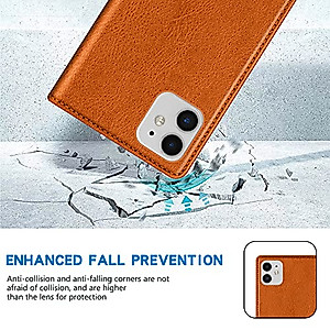 ZZXX iPhone 11 Wallet Case with [RFID Blocking] Card Slot Stand Strong Magnetic Leather Flip Fold Protective Phone Case for iPhone 11 Case Wallet(Brown-6.1 inch)