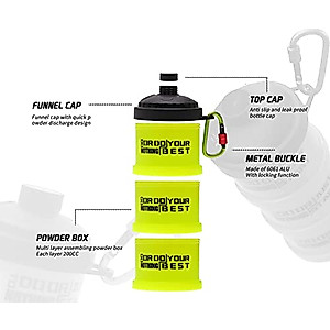 SPEQT Stackable Containers - Organizer for Snacks, Protein Powders, Nuts & Supplements - 3 Leak-Proof, Twist Lock Holders - Portable Storage for Office, Gym & Travel