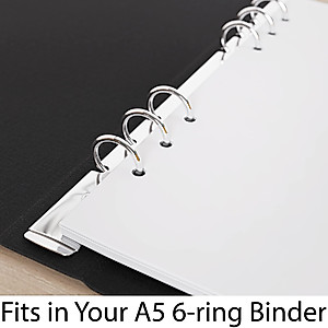 A5 Blank Paper 6-Hole Punched, 250 Sheets (500 Pages), 100 GSM, Printer Paper 148mm x 210mm (5.83 in. x 8.27 in.)