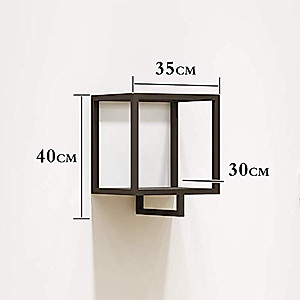 PIBM Stylish Simplicity Shelf Wall Mounted Floating Rack Shelves Coat Rack Metal Display Stand Decoration Bedroom Bathroom Clothing Store,4 Styles, Black , 100x30x40cm