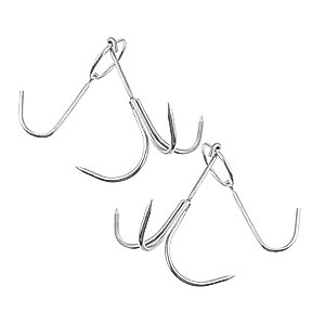 DIKACA Clothes Rack 2pcs Meat Processing Home Bacon Duck Smoker Accessories Roast Storage Tool Ham Steel Triple Garden Cm Hanger Butcher Professional for Hook Grill Kitchen BBQ Drying Prosciutto
