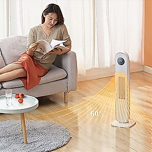 Outdoor Garden Heater Ceramic Space Heater, 2000W Portable Quiet Heater with Remote Control & 12h Timer, Thermostat, Overheat & Tip-Over Protection, Electric Rotating Heater Patio