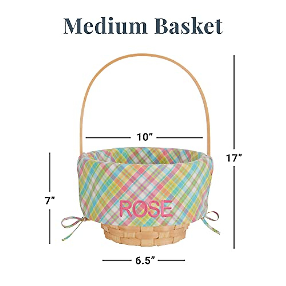 Let's Make Memories Personalized Create Your Own Wicker Easter Basket – Blue Bunny Design - Basket Only - Customize with Any Name - Medium