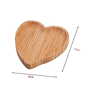 BinaryABC Heart Shaped Wood Serving Platters and Trays Side Dish Serving Trays Tabletop Serving Platters,Valentines Day Table Decorations Supplies