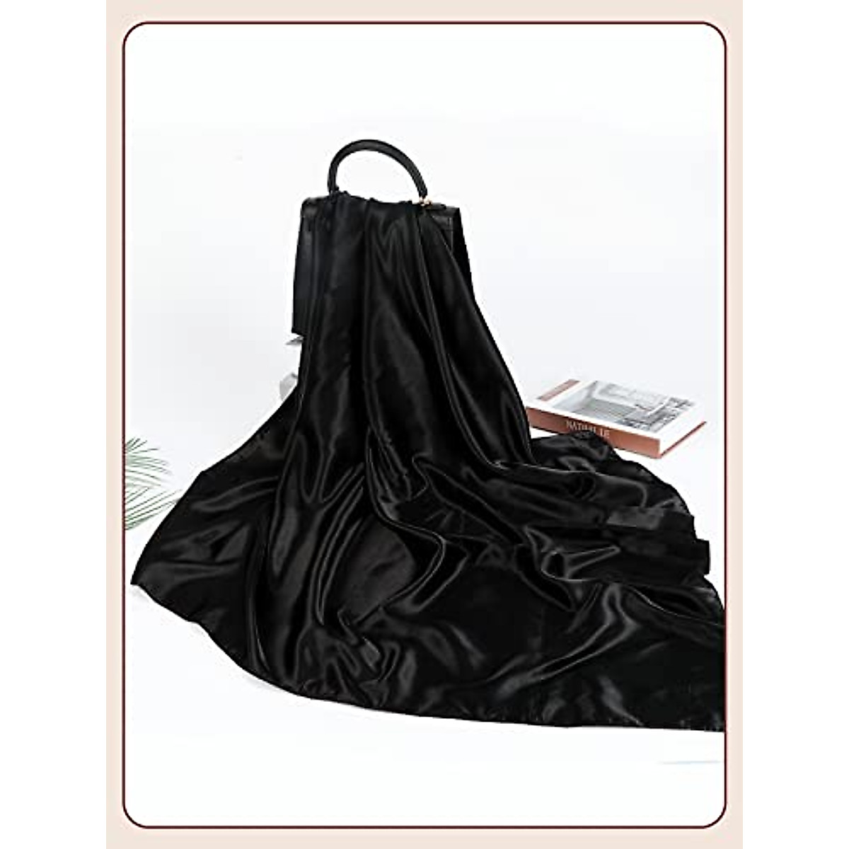 Codream Fashion Satin Square Head Scarf: 35 inch Lightweight Silk Like Neck Scarfs Vintage Hair Sleeping Wrap - Luxury Hair Bandana Designer Neckerchief for Ladies Women