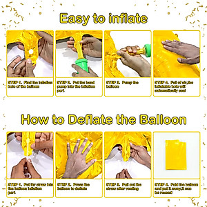 40 Inch Gold Number Balloons, Helium Mylar Foil Number Balloons for Birthday, Number 1 Balloon for 1st Birthday Decorations for Kids, Anniversary Party Decorations Supplies