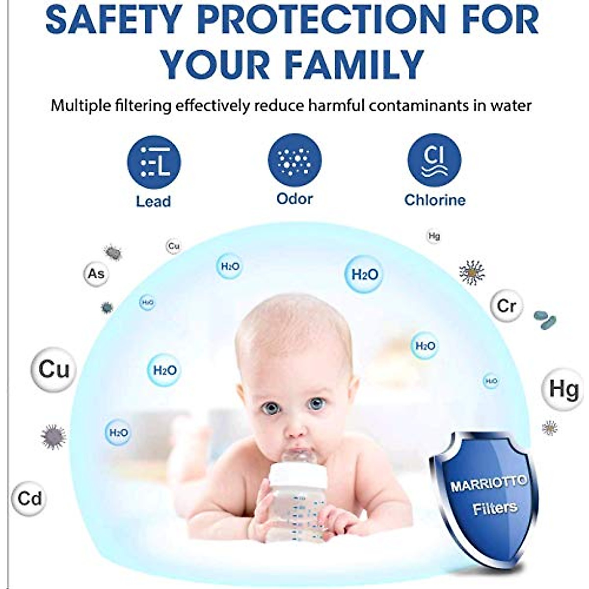 MARRIOTTO XWF Water Filter Replacement for GE XWF Refrigerator Water Filter, 3 Pack (Not XWFE)