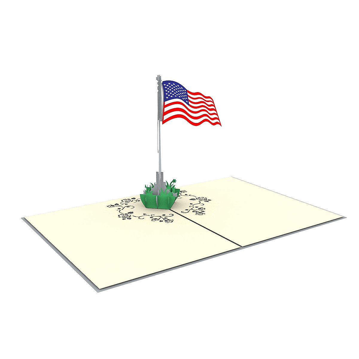 iGifts And Cards Patriotic Appreciation 3D Pop Up Greeting Card - Hero, American Flag, Half-Fold, Veterans, Memorial, Military, USA, All Occasion, Welcome Home, Retirement, Miss You
