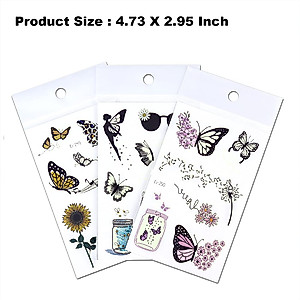 Ooopsiun Luminous Butterfly Temporary Tattoos for Girls - 12 Sheets Glow in The Dark Butterfly Stickers Party Favors Decorations for Kids Girls