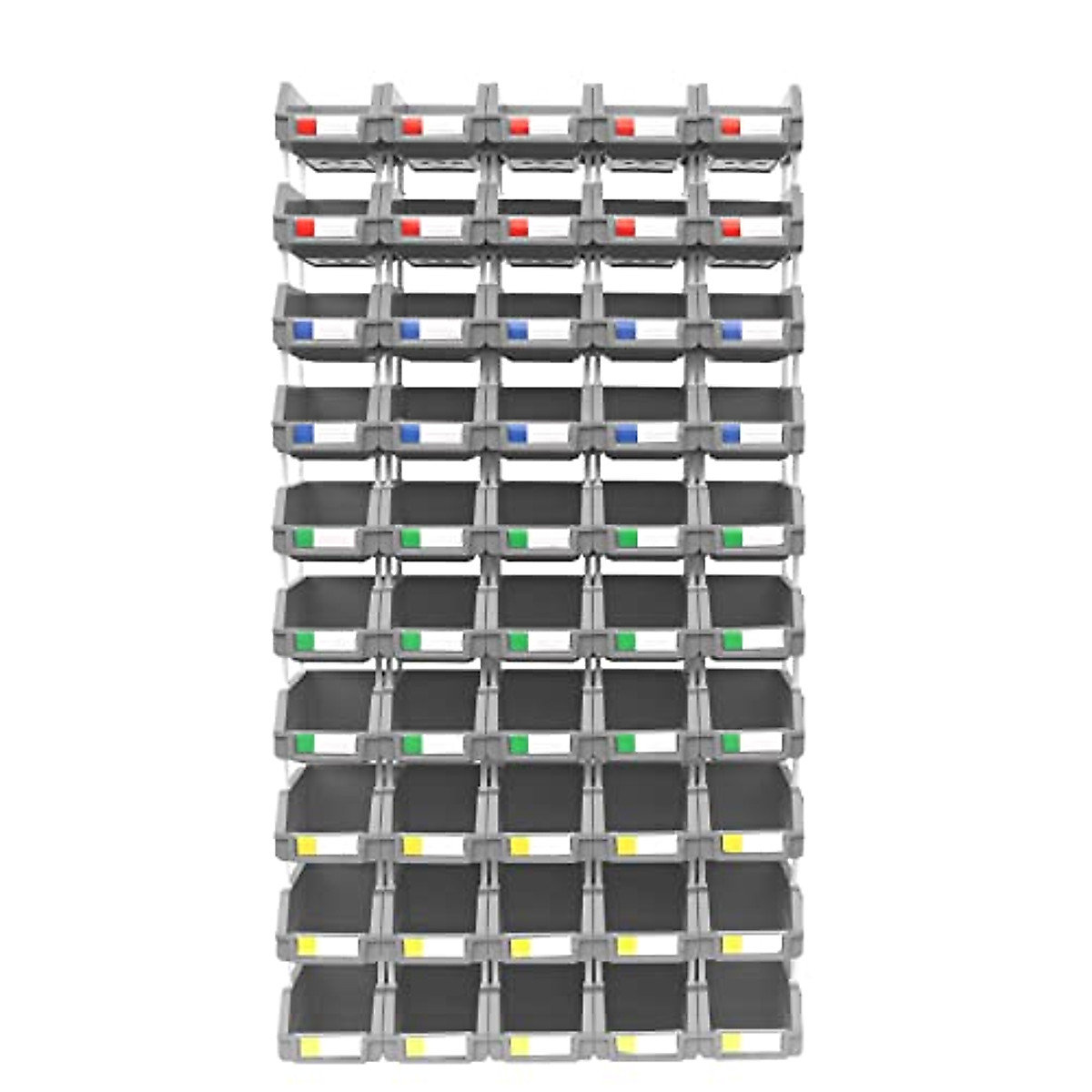 DJC Supply Heavy duty thermoplastic storage bin organizer, Stackable, Hangable, Side-connect (GREY (8 PACK), MEDIUM 5.9" X 9.4" X 4.9")