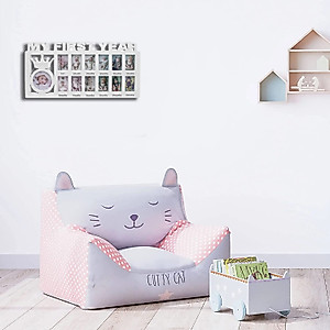 MICKYU My First Year Newborn Keepsake Frame 12 Months Milestone Photo Frames Mothers Day Accessory Baby Shower Gifts Nursery Décor (White)