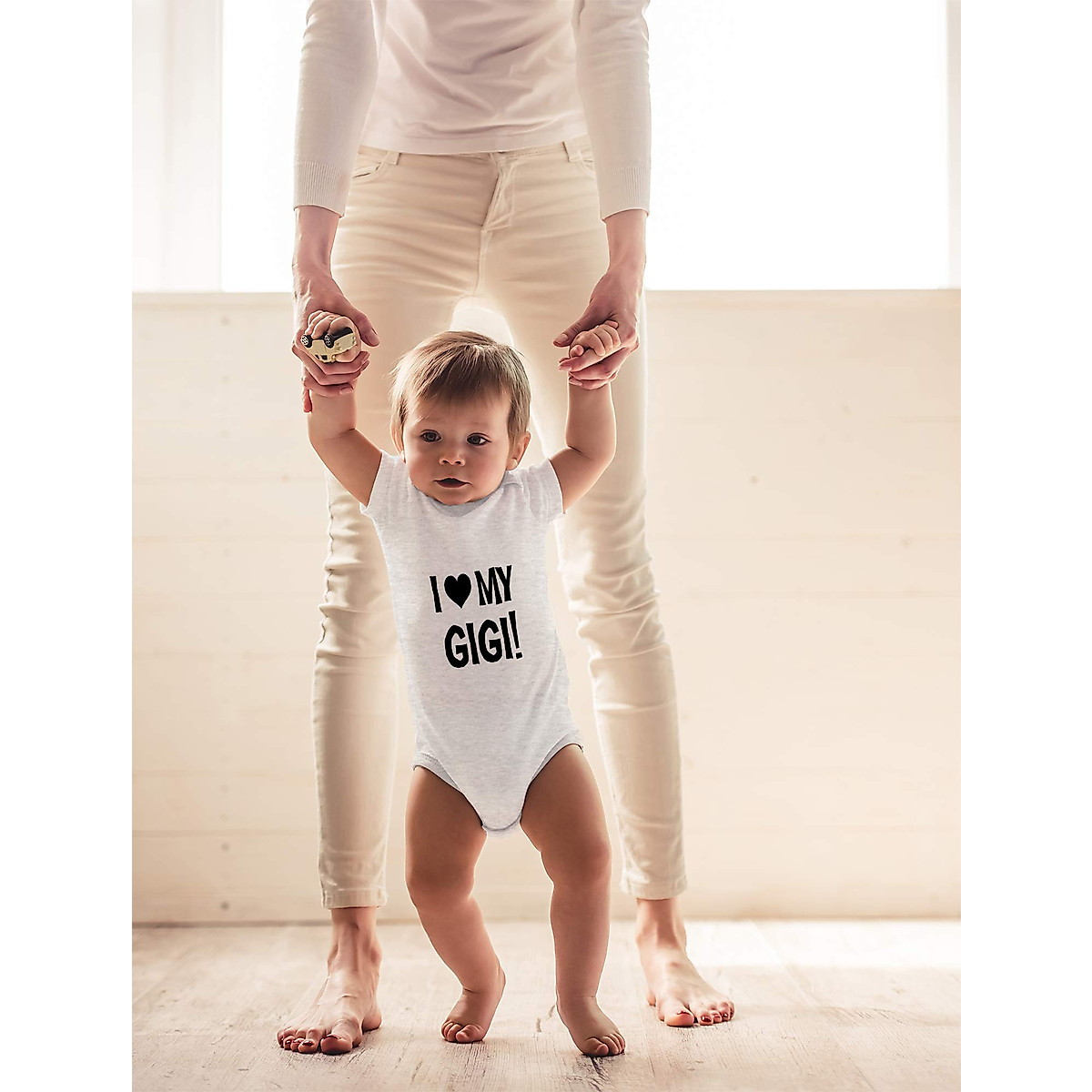 CBTwear I Love My Gigi Baby Bodysuit - Adorable Girl Romper Clothing Funny Infant Outfit Unisex Clothing (6 Months, Heather Grey)