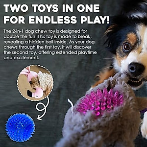 Flourish Pets 3 in 1 Multi-Layer Chew Toy for Active Dogs | Non-Toxic BPA Free Double Stitched Soft Fabric Exterior Dog Toys | Long-Lasting Dog Plush Toys - Long Leg Ellie Elephant (24″)
