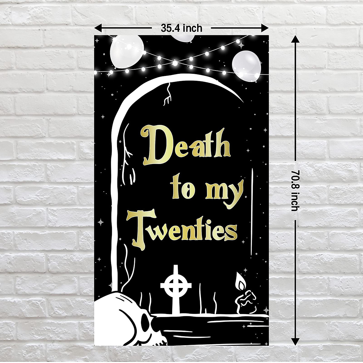 INNORU Death to My Twenties Door Banner Decor, Happy 30th Birthday Party Decor, RIP to My 20s Party Photo Booth Backdrop Background Supplies