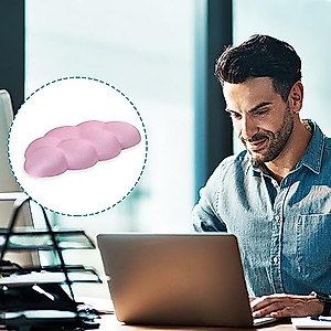 TIESOME Cloud Wrist Rest for Mouse, Memory Foam Wrist Cushion Ergonomic Palm Rest Pain Relief Mouse Wrist Support Pad with Anti-Skid Base for Office School Home Laptop&Computer Mouse(Pink)