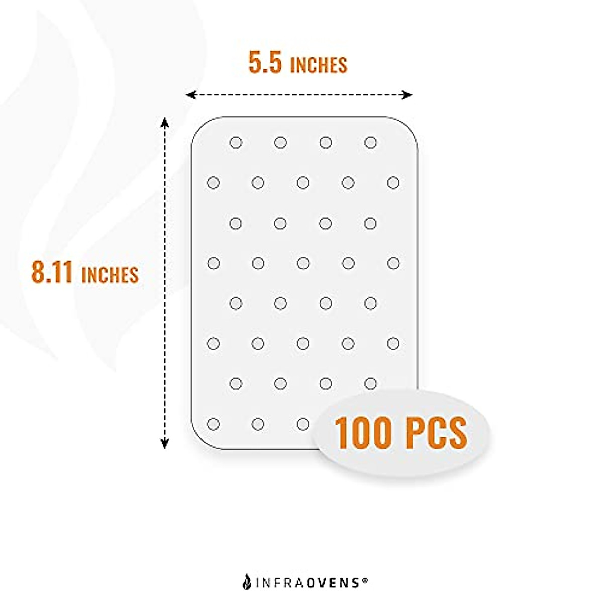 Air Fryer Parchment Paper Accessories for Ninja Foodi Dual Air Fryer 100 pcs DZ201, DZ401, Air Fryer Paper Liners & Heat Resistant Mat, Double Basket Ninja Accessories Sheets for Basket by INFRAOVENS