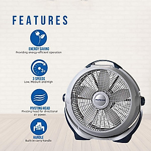 Lasko Wind Machine 20" Air Circulator, Black Wind 20
