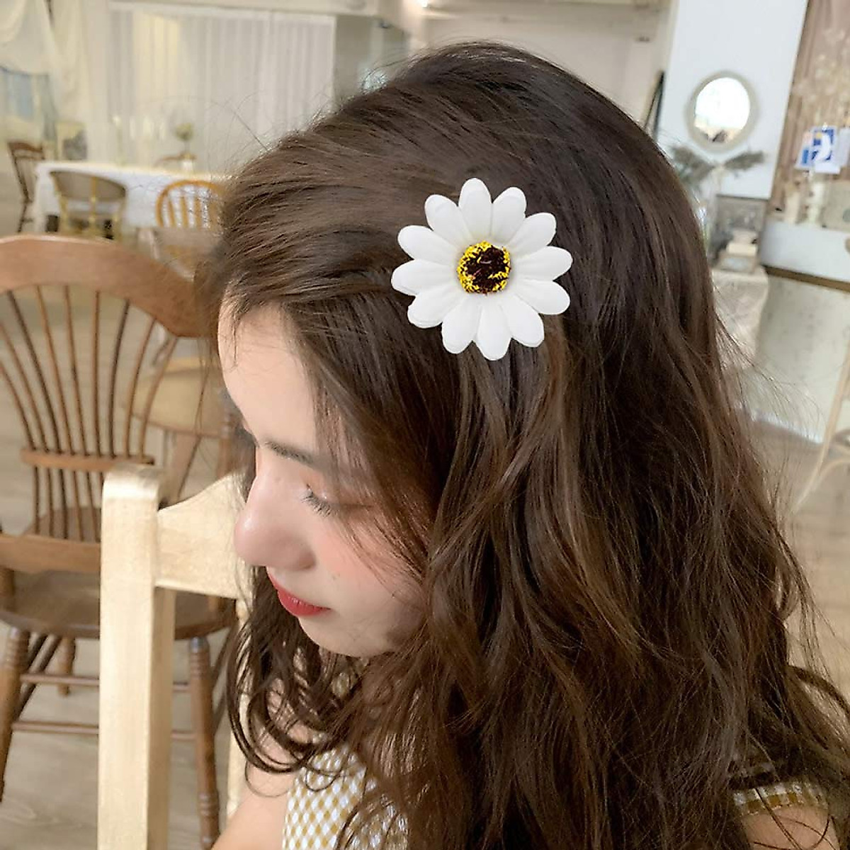 inSowni 25 Pack Beach Hawaiian Wedding Realistic Sunflower Daisy Flower Alligator Hair Clips Pins Barrettes Brooches Headpiece for Women Girls Brides