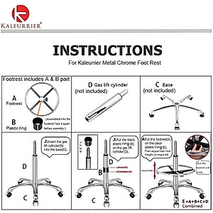 Kaleurrier Metal Chrome Foot Rest Foot Ring for Studio Drafting Chair Office Stool Salon Stool,16 inches Diameter