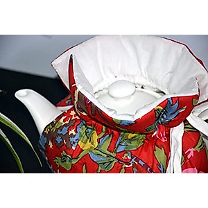 Marusthali Tea Pots Cozy-Kettle Cover for Teapots Keep Warm Tea Pot Dust Cover Home Kitchen Décor 5.9" X 7.8" (Red)
