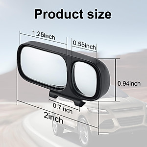 LivTee Blind Spot Mirror, Double Adjustable Mounted Blindspot Mirror HD Glass Wide Angle View, Side Rearview Mirror Universal, Left