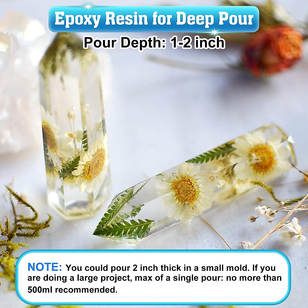 Shabebe Epoxy Resin 2 Gallon Kit, Upgraded Crystal Clear Resin Epoxy Food Safe with Pump, Self Leveling & Bubble Free Epoxy Resin with Anti-Yellowing for Coating, Casting, Jewelry Making, DIY Craft