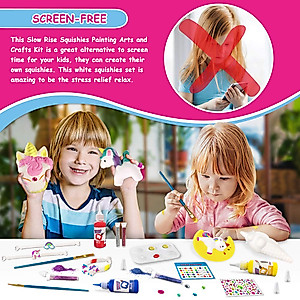 Heyzeibo Squishies Toys for Kids, Arts Crafts Squishy Gifts for Age 3 4 5 6+ Years Old Boys Girls Toddlers, Paint Your Own Squishies, Soft Stress Relief DIY Squishy Painting Toys for Adults Lovers