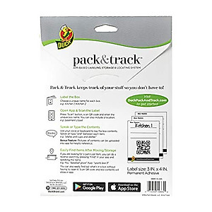 Duck Pack & Track Scannable Storage Labels, White, 40 Count
