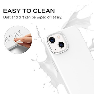 VENINGO iPhone 13 Case, Phone Case iPhone 13,Slim Fit Liquid Silicone Soft Gel Rubber Lightweight Microfiber Lining Shockproof Anti-Scratch Protective Phone Cover for iPhone 13 6.1'' 2021, White