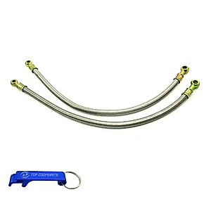 TC-Motor Radiator Oil Cooler Hose For Motorcycle Pit Motor Dirt Monkey Bike GPX YX 150 160 Piranha 160 YX160 ZS 155cc Motors (500mm Braided Oil Cooler Hose 8mm/10mm Banjo Bolt)