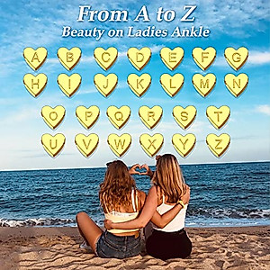 ChainsProMax Hotwife Anklet Initial Anklet Gold Plated Layered Letter C Ankle Bracelets for Women Gift