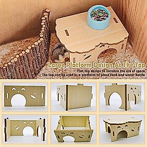 kathson Hamster Hideout Wooden Dwarf Hamster House Cute Syrian Hamster Hideout Hamster Sleeping House Detachable Handmade Hamster Hut Hide
