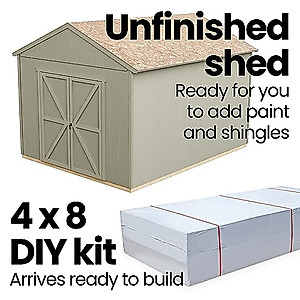Handy Home Products Rookwood 10x12 Do-It-Yourself Wooden Storage Shed with Floor Brown