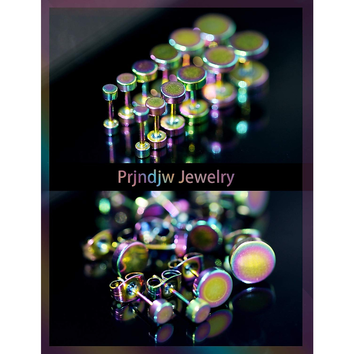 Prjndjw 12 Pairs 20G 18G Surgical Steel Flat Top Stud Earrings Set for Women Men Helix Tragus Barbell Stud Earrings Piercing Jewelry Mix Sizes 3mm 4mm 5mm 6mm 7mm 8mm Mixed color