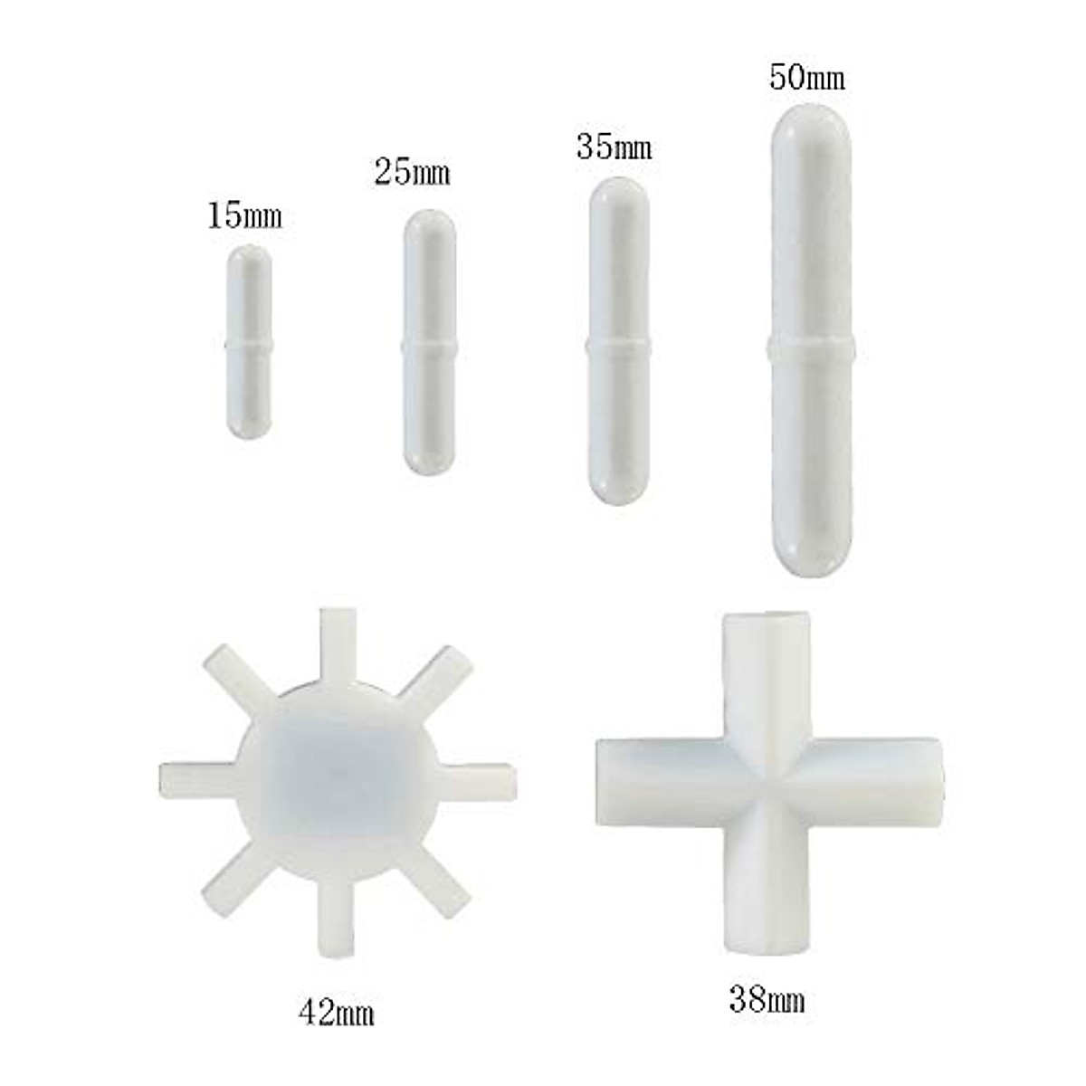 6 Pcs Magnetic Stirrer Mixer Stir bar Spinbar Stirring Mixer 3 Shapes (6, Combination Set)