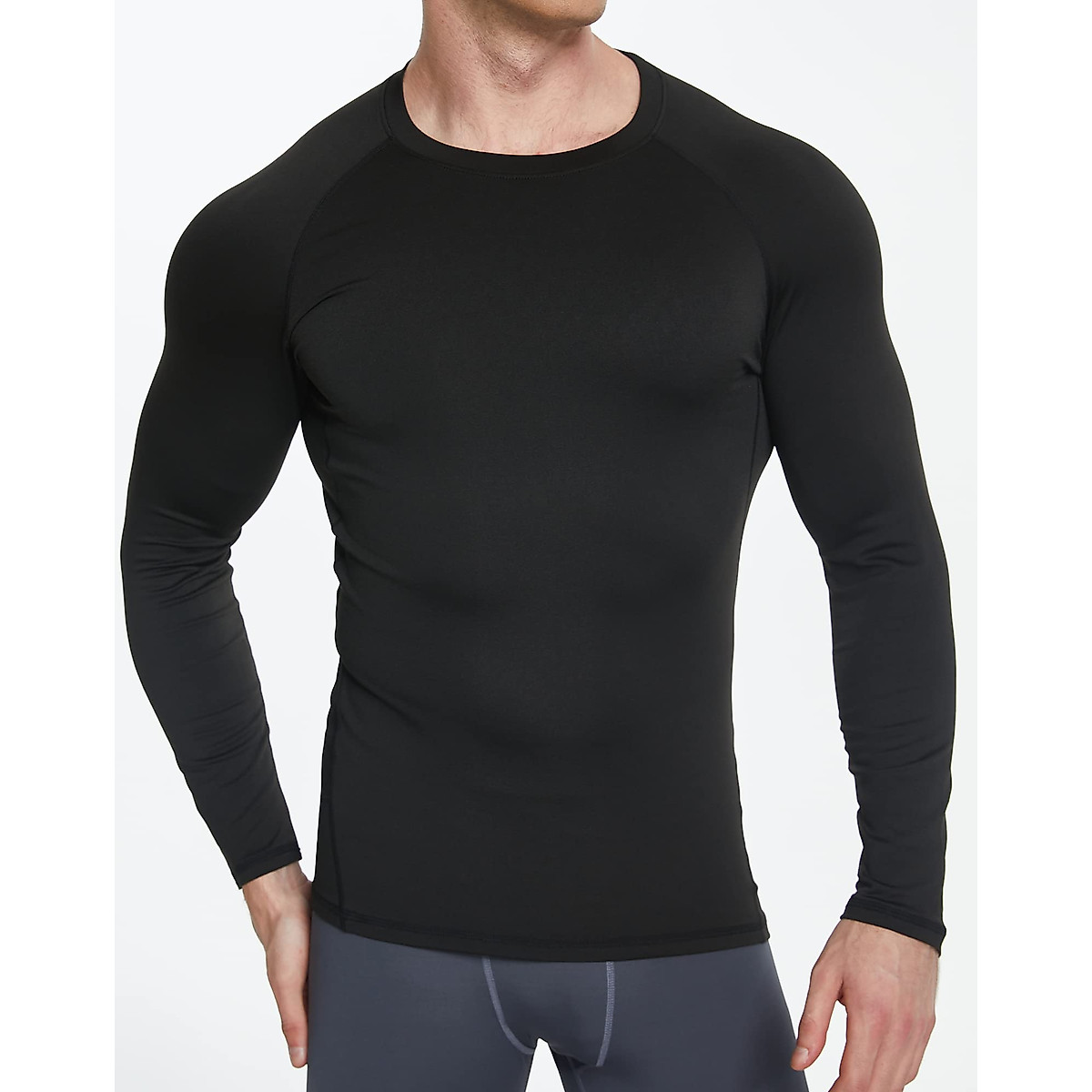 4 Pack Men's Compression Shirts Long Sleeve UPF SPF Rash Guard Workout Base Layer Undershirt Gear M