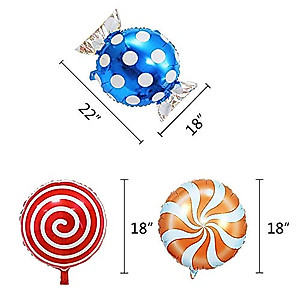 42 pcs 18" Sweet Candy Balloons, Round Lollipop Balloon, Birthday Wedding Party Balloons, Party Supplies