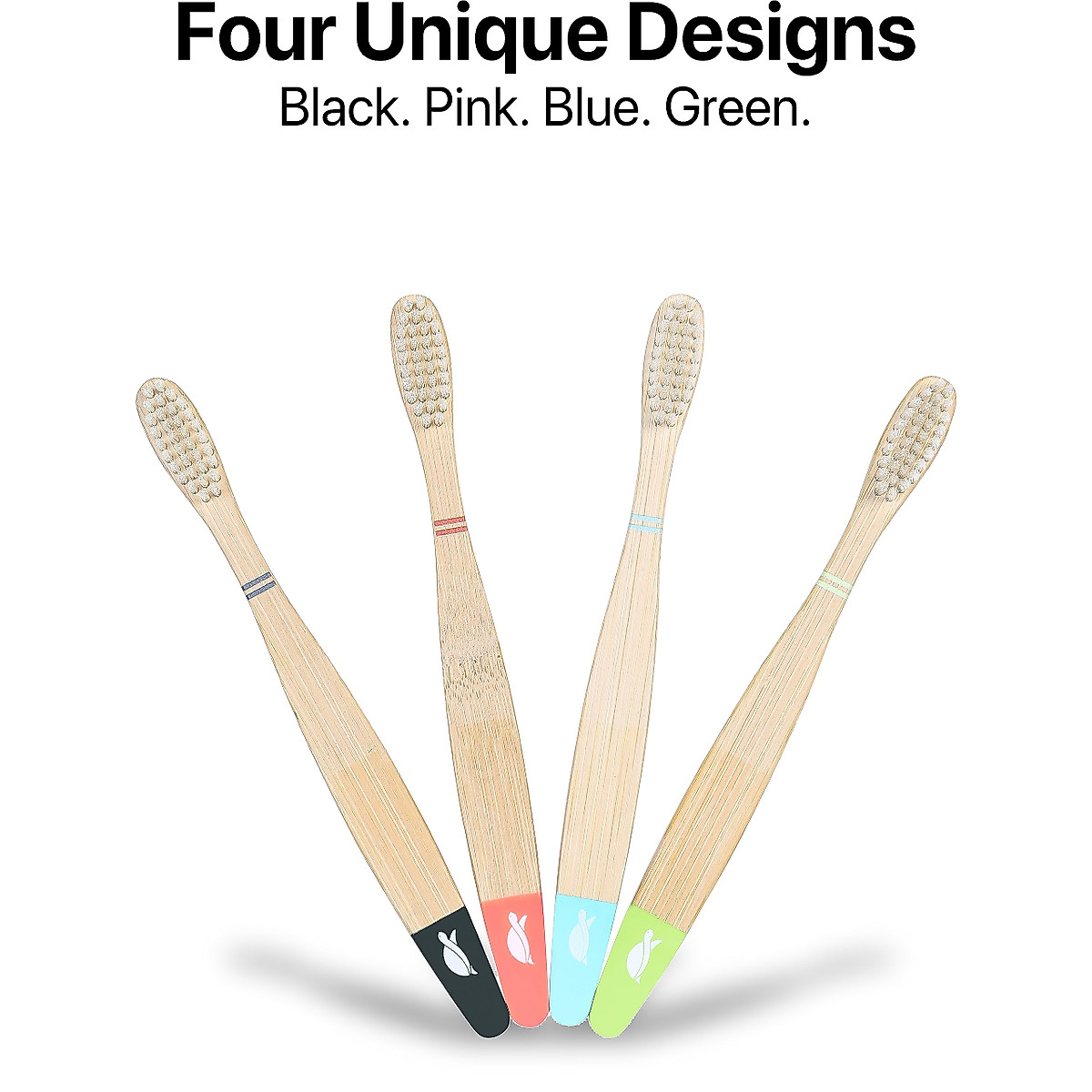 Sea Turtle Plant-Based Bristles, Bamboo Toothbrushes, Soft Natural Toothbrush for Kids (4 Pack)