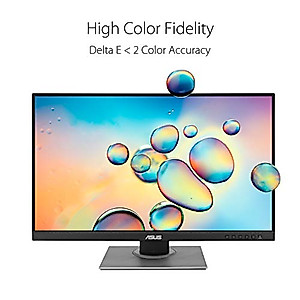 ASUS ProArt Display PA278QV 27” WQHD (2560 x 1440) Monitor, 100% sRGB/Rec. 709 ΔE < 2, IPS, DisplayPort HDMI DVI-D Mini DP, Calman Verified, Anti-glare, Tilt Pivot Swivel Height Adjustable, Black
