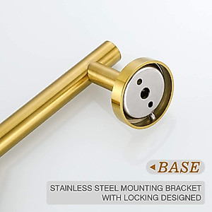 USHOWER Brushed Gold Towel Bar, 24-Inch Towel Racks for Bathroom Wall-Mounted, SUS304 Stainless Steel Towel Rod (Total Length 26-Inch)