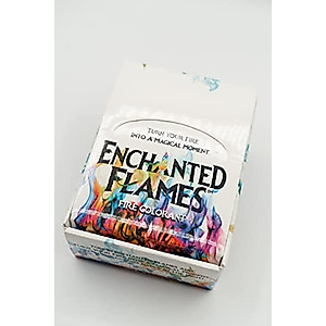 Enchanted Flames Pack of 50 Fire Changing Color Packets for Campfires, Fire Pits, and Outdoor Wood Fireplaces, Longer Lasting Burn Time, Safe and Non-Toxic