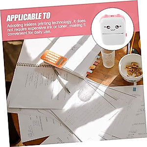 PLAFOPE 1 Set Sticker Printer Mini Pocket Printer Label Printer Connect Printer Smart Printer Wrong Question Printer Portable Thermal Printer Printing Tool Pink Paper