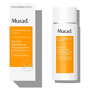 Murad Environmental Shield City Skin Age Defense Broad Spectrum SPF 50-100% Mineral Sunscreen - Blue Light Defense - SPF 50 Environmental Defense Sunscreen - Light Sunscreen for Face, 1.7 Fl Oz