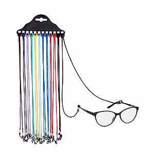 Juvale 12 Pieces Set Glasses String, Eyeglasses Strap Frame Holder Nylon Cord for Sunglasses, Reading Glasses, Eyeglasses, Spectacles, Multicolored, for Men and Women, 24.40"
