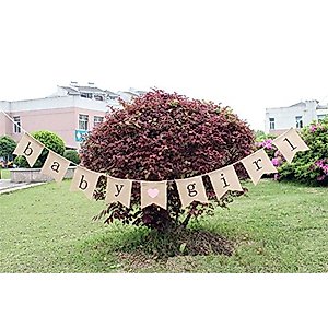 Gender Reveal Party - Baby Shower Decorations -"baby girl" Burlap Banner by Akak Store - Pregnancy Announcement
