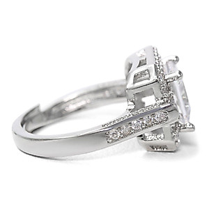 Weiss Radiant Cut CZ Engagement Ring and Cocktail Ring - ADJUSTABLE sizes 6 thru 11