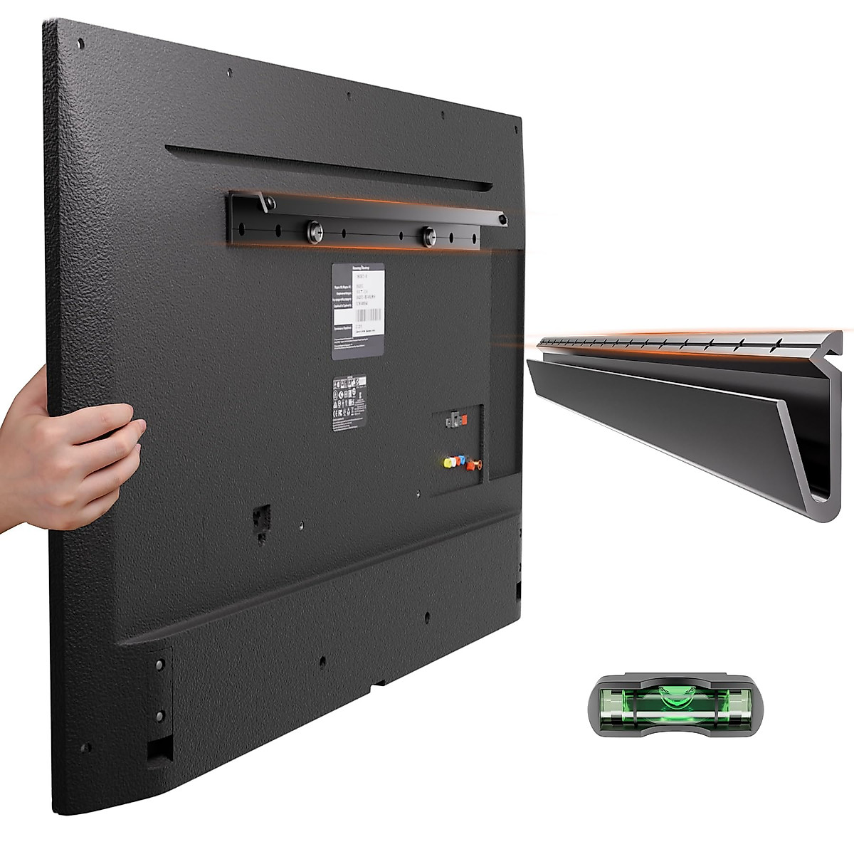 Fulifix No Drill TV Mount for 32-75 Inch TVs, No Stud TV Wall Mount, Studless TV Wall Mount Holds up to 150 lbs, Easy Installation with Bubble Level