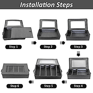 Flatware Utensil Storage Case, Silverware Storage Box Chest with Adjustable Dividers, Cutlery Storage Holder with Zipper Lid for Organizing Cutlery, Flatware, Knives, Large Capacity Gray