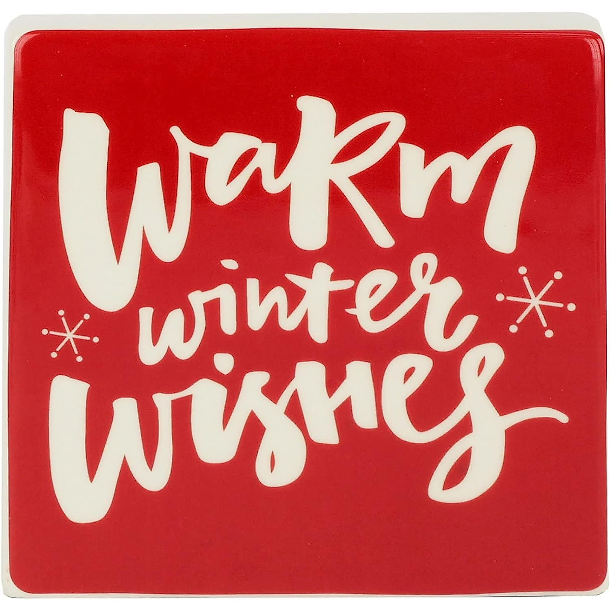 Holiday Ceramic Blocks Set of 3 Large Heavy 5 x 5 Christmas Ceramic Blocks Tabletop Cute Blocks For Your Ceramic Holiday Villages